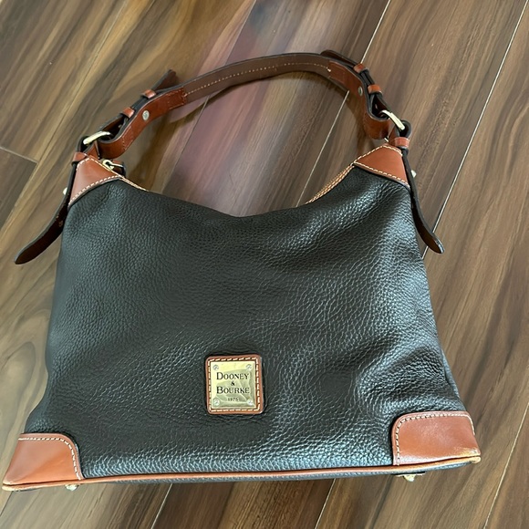 Dooney & Bourke | Bags | Dooney Bourke Pebble Leather Hobo Bag Brown ...